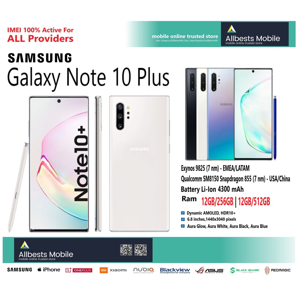 Jual Samsung Galaxy Note 10 Plus RAM 12GB/256GB,12GB/512GB Original New ...