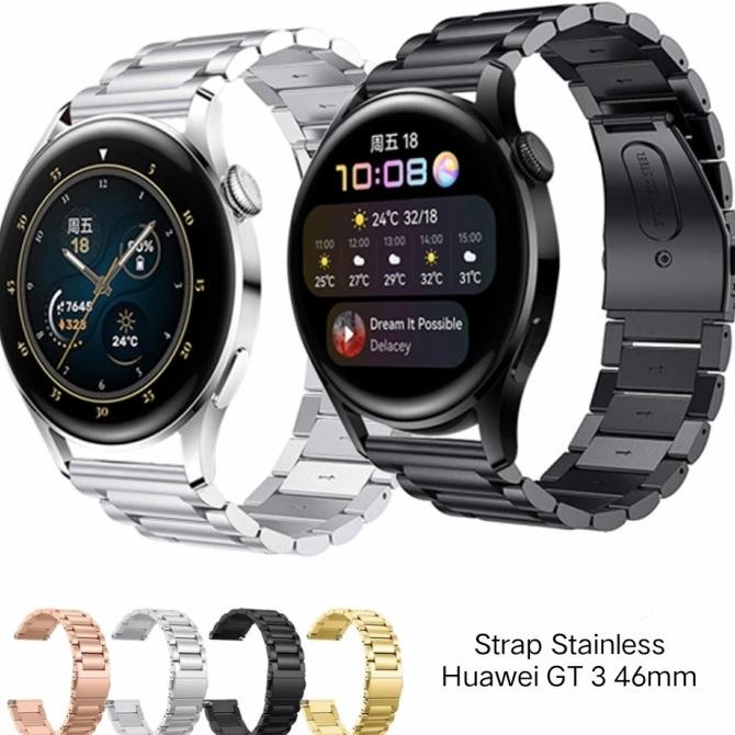 Jual Strap Huawei Watch Gt3 / Gt 3 46Mm / Pro - Stainless 3 Beads 22Mm ...