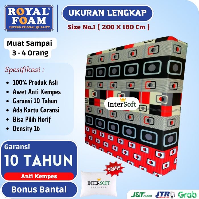 Jual Kasur Royal Foam Ukuran No 1 Lengkap 200 X 180 Cm D16 Garansi 10 ...