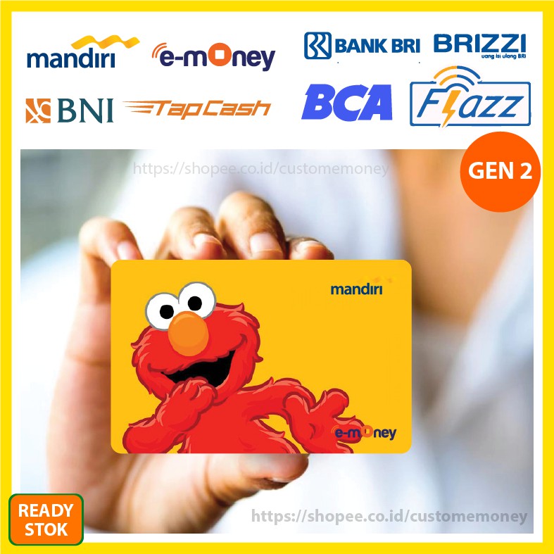 Jual Emoney Elmo Boneka Merah Anime 4 Etoll E-Money Mandiri BCA Flazz ...