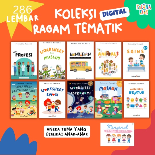 Jual Koleksi Worksheet Tematik CALISTUNG 286 Lembar Kerja Beragam Tema ...