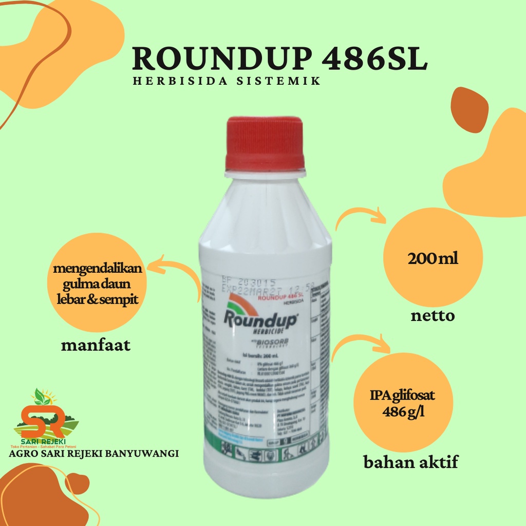 Jual ROUNDUP 486SL 200ML HERBISIDA SISTEMIK | Shopee Indonesia