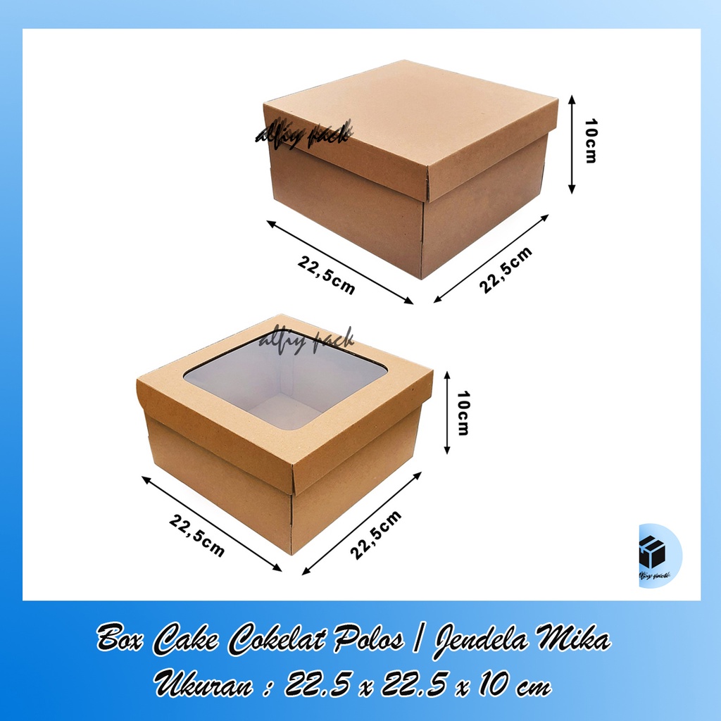 Jual 1pack isi 10pcs BOX CAKE TART COKELAT POLOS / JENDELA MIKA UKURAN ...