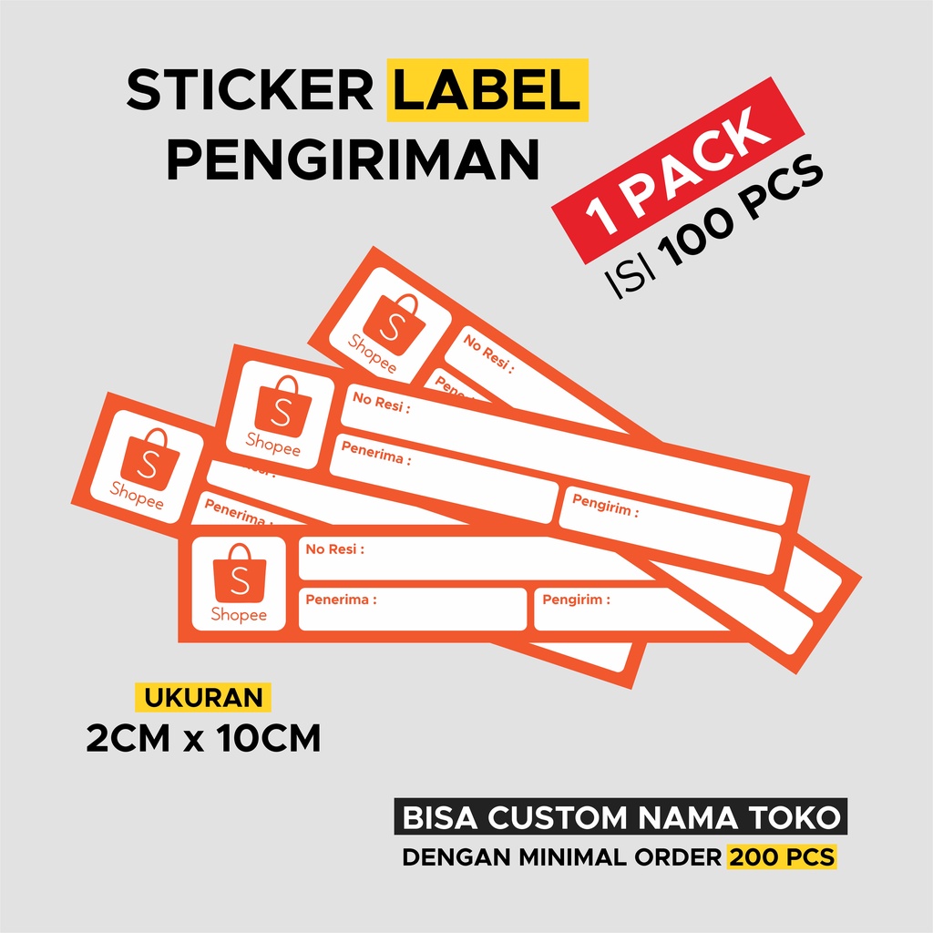 Jual [1 PACK] Sticker Label Pengiriman (2x10 cm) | Shopee Indonesia