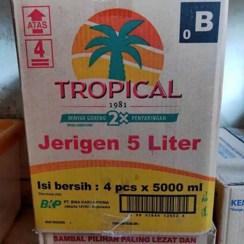 Jual Tropical 5 liter (1 dus isi 4 Dirigen) | Shopee Indonesia