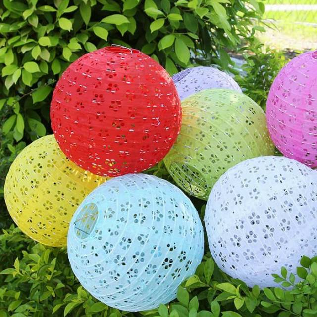 Jual GROSIR 8in Lampion Kertas Motif Warna Warni Motif Dekorasi Imlek ...