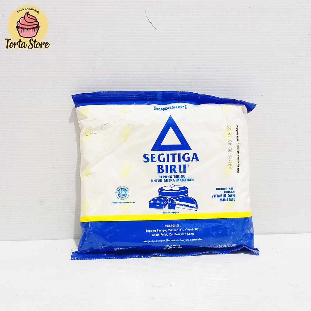 Jual Tepung Terigu Segitiga Biru 500gr / Tepung terigu Rendah Protein ...