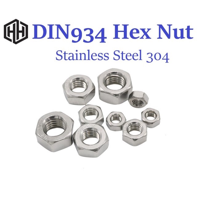 Jual Mur M6 DIN934 Hex Nut Stainless Steel 304 | Shopee Indonesia