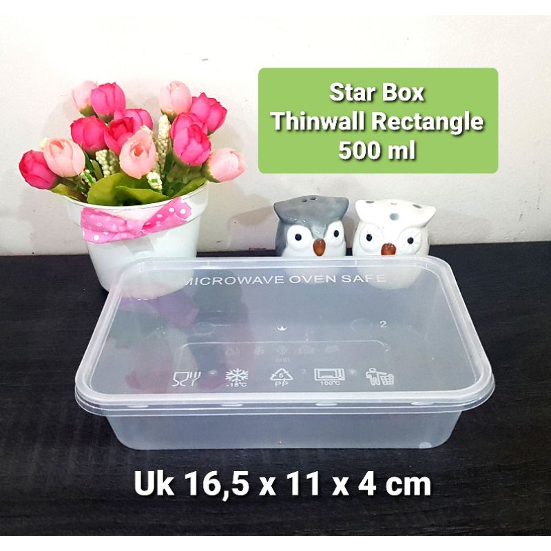 Jual Kotak makan plastik Thinwall Rectangle 500 ml isi 25 pcs | Shopee Indonesia