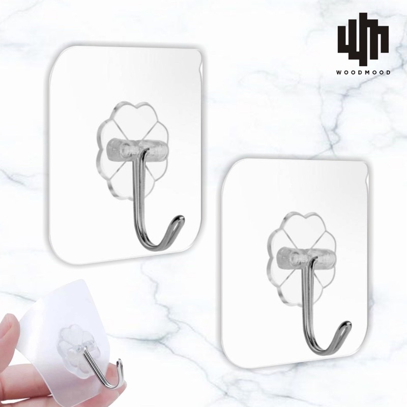 Jual Gantungan Tempel/ Hook Transparan/ Gantungan tembok/ Tempelan kaca ...