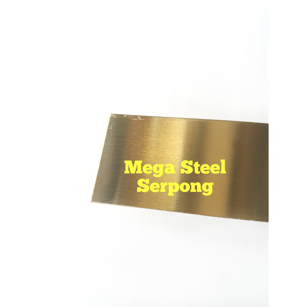 Jual Plat Strip Gold Hairline Stainless Steel Uk. 1 cm, Pjg 1.2 mtr ...