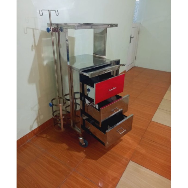 Jual Trolley Emergency Stainless Ss | Troli Medis Rumah Sakit | Trolly ...