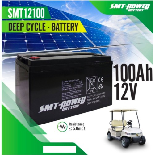 Jual SMT BATTERY DEEP CYCLE SOLAR PANEL 12V 100AH AKI VRLA | Shopee ...