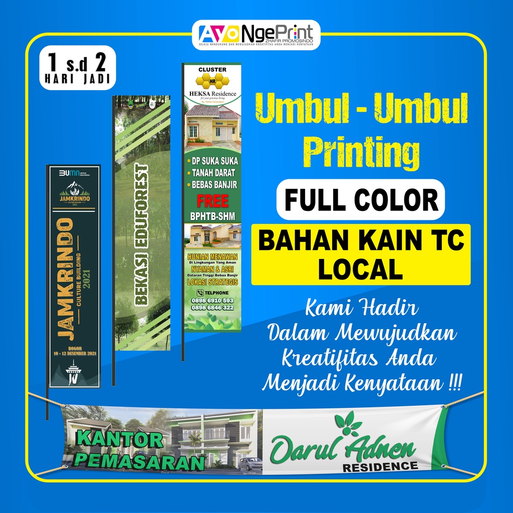 Jual Umbul Umbul Kain TC LOCAL murah full print custom | Shopee Indonesia