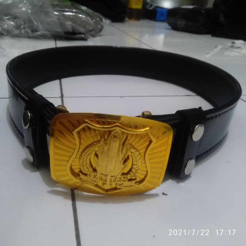 Jual KOPEL SATPAM PDL PDH KUNINGAN TALI HITAM KULIT KEPALA MOTIF SINAR ...