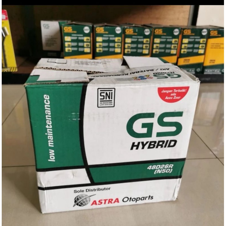 Jual AKI BATERAI BASAH GS ASTRA HYBRID N50/48D26R COLT DIESEL L300 12V ...