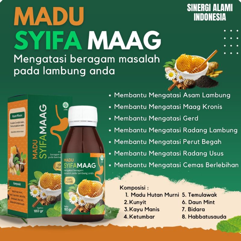Jual Madu Syifa Maag Madu Herbal Obat Mag GERD Asam Lambung Madu Magh ...