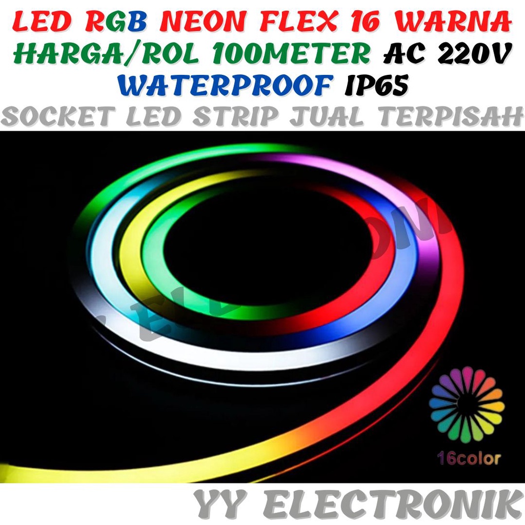 Jual Lampu LED Neon FLEXIBLE RGB 1 ROL 100meter 220V IP65 | Shopee ...