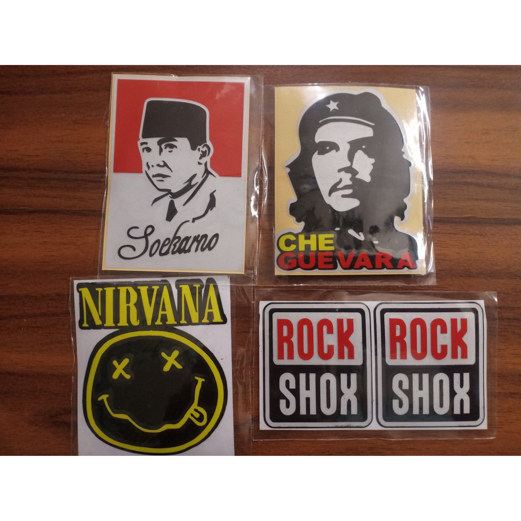 Jual Sticker cutting Soekarno Che Guevara Nirvana rock shox | Shopee ...