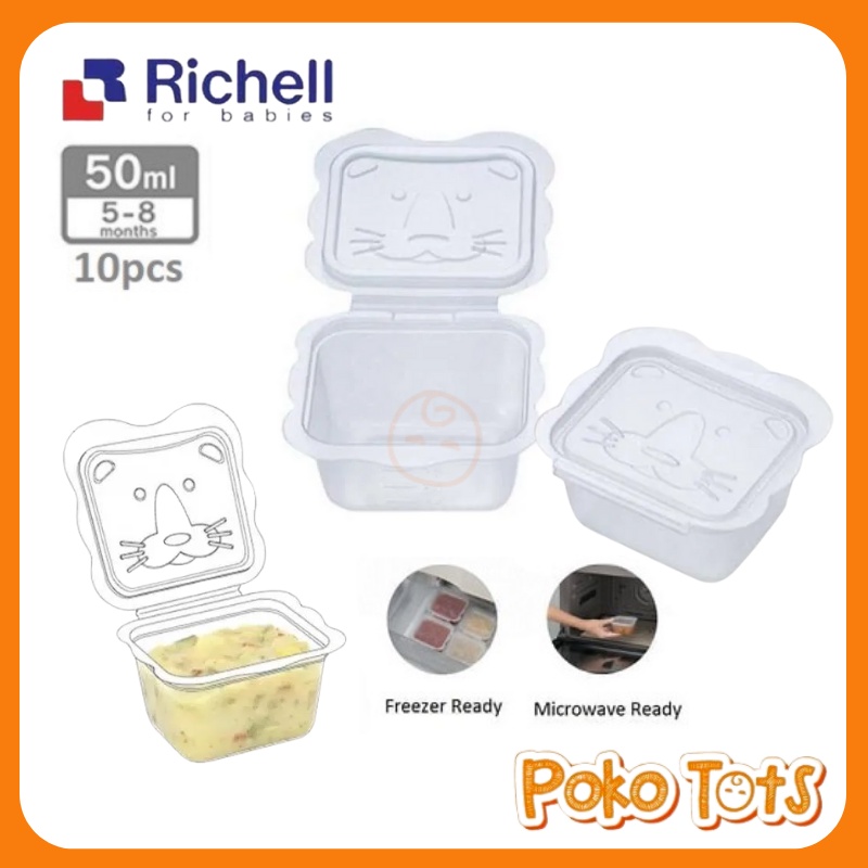 Jual Richell Baby Food Container 50ml Isi 10 pcs Tempat Makanan Bayi ...