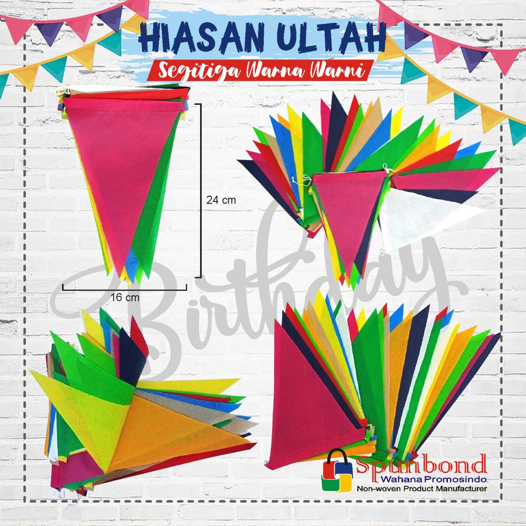 Jual Bendera Segitiga Warna-Warni / Bunting Flag / Bendera Pesta ...
