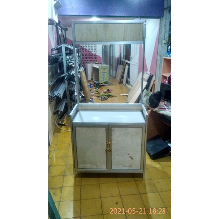Jual Booth Portable Bakso Lubang Etalase terpisah Gerobak Lipat 1 meter ...