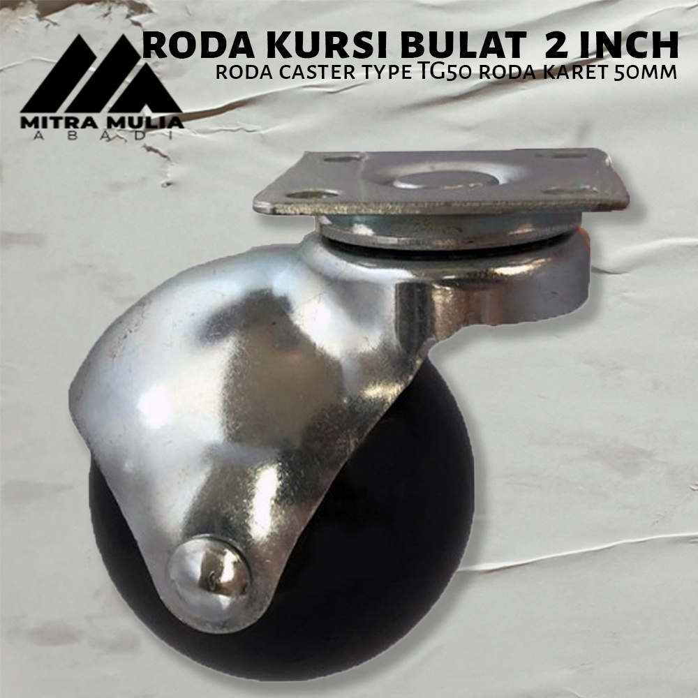 Jual Roda Kursi Bulat 2 Inch Roda Caster 1pcs Type TG50 Roda Karet 50mm ...