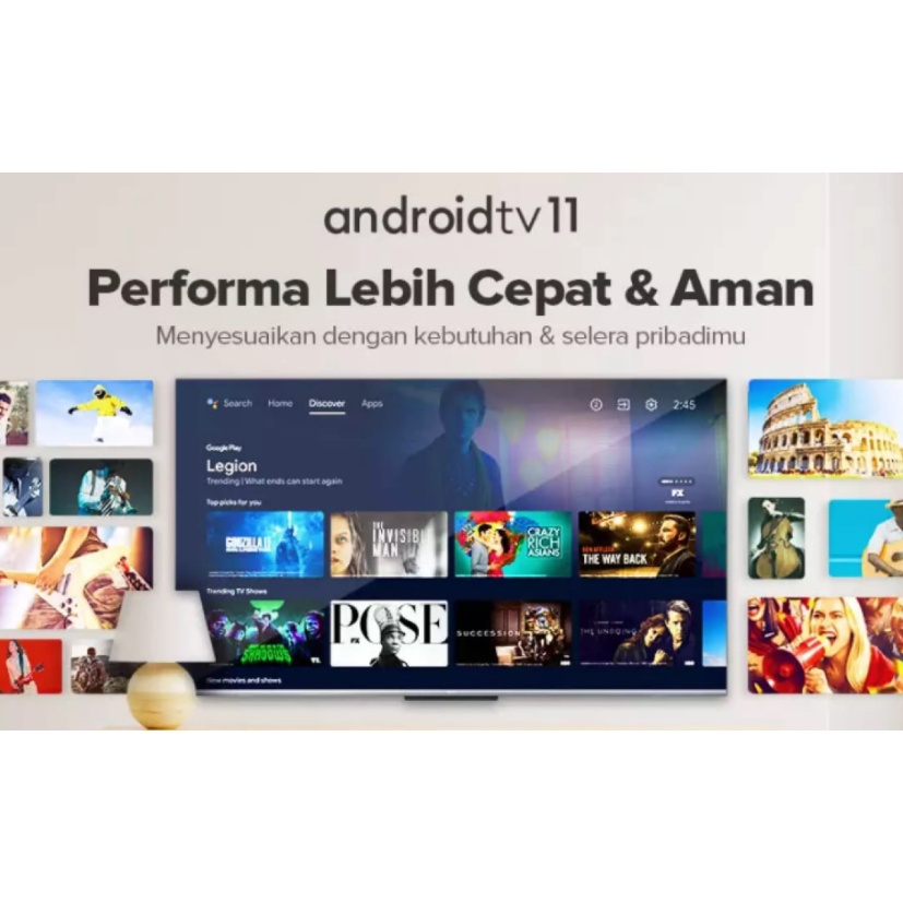 Jual TV LED TCL 43 INCH FHD FULL HD SMART 43A9 ANDROID 11 YOUTUBE ...