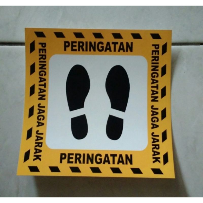 Jual stiker vinyl 15x15cm PERINGATAN JAGA JARAK sign rambu k3 | Shopee ...