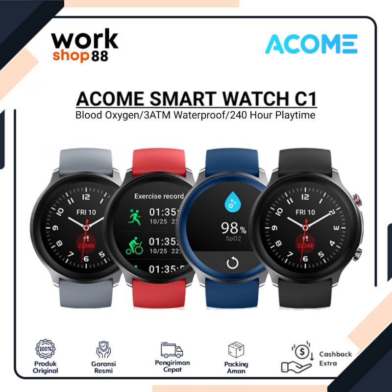 Jual Baru ACOME Smart Watch C1 Sport - New Original Garansi Resmi ...