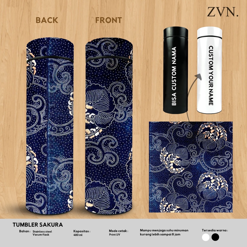 Jual Tumbler Sakura Custom Edisi Batik Nusantara - ZVN | Shopee Indonesia