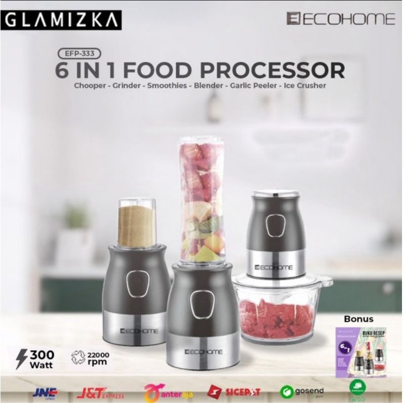 Jual Ecohome 6 in 1 Food Processor Black | Shopee Indonesia