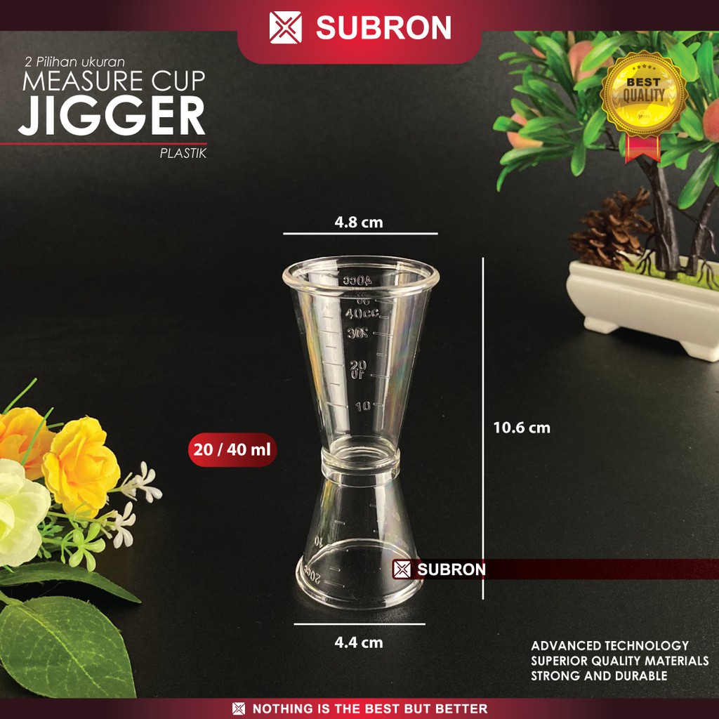 Jual SUBRON Measure Cup Jigger 10/20ml 20/40ml Plastik Akrilik Takaran ...