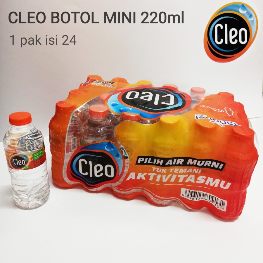 Jual Cleo botol mini 220ml isi 24botol | Shopee Indonesia