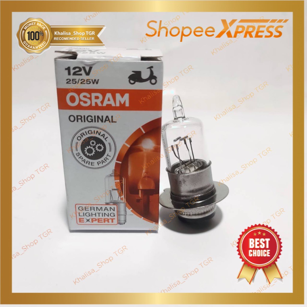 Jual Bolam/Bhlam depan Osram Lampu Standar Motor Matic Bebek Bohlam Depan Headlamp 12 V 25 Watt ...