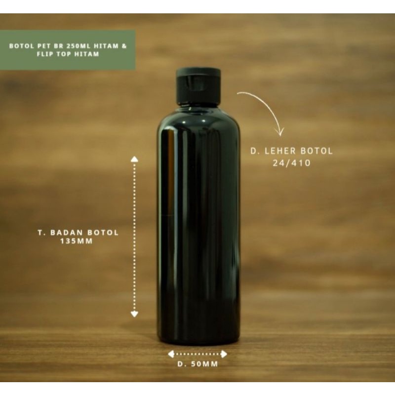 Jual BOTOL FLIPTOP 250ML FULL HITAM | Shopee Indonesia