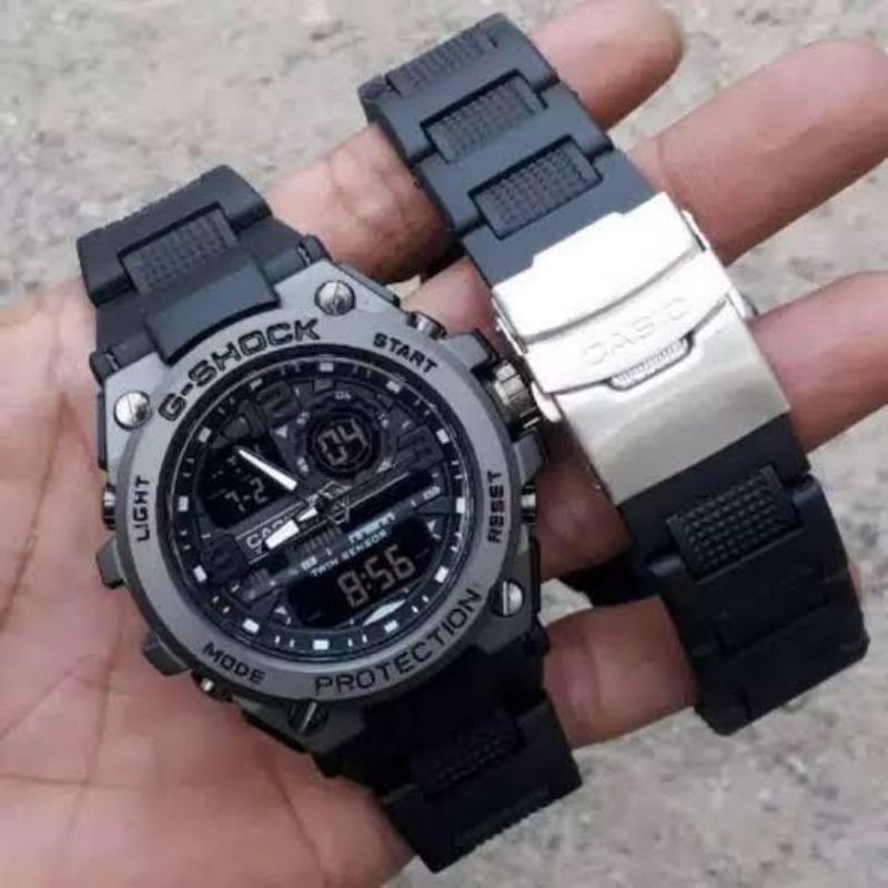 Jual casio gshock tali mika ring besi tahan air dualtime | Shopee Indonesia