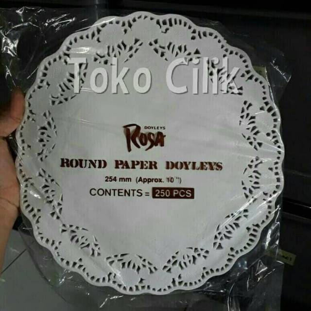 Jual dolley/paper/bulat/25cm/alas/renda/kue/piring/kertas/paper/tutup ...