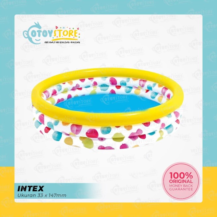 Jual Intex Swimming Pool Rainbow 147 x 33 cm / Kolam Renang Karet Intex ...