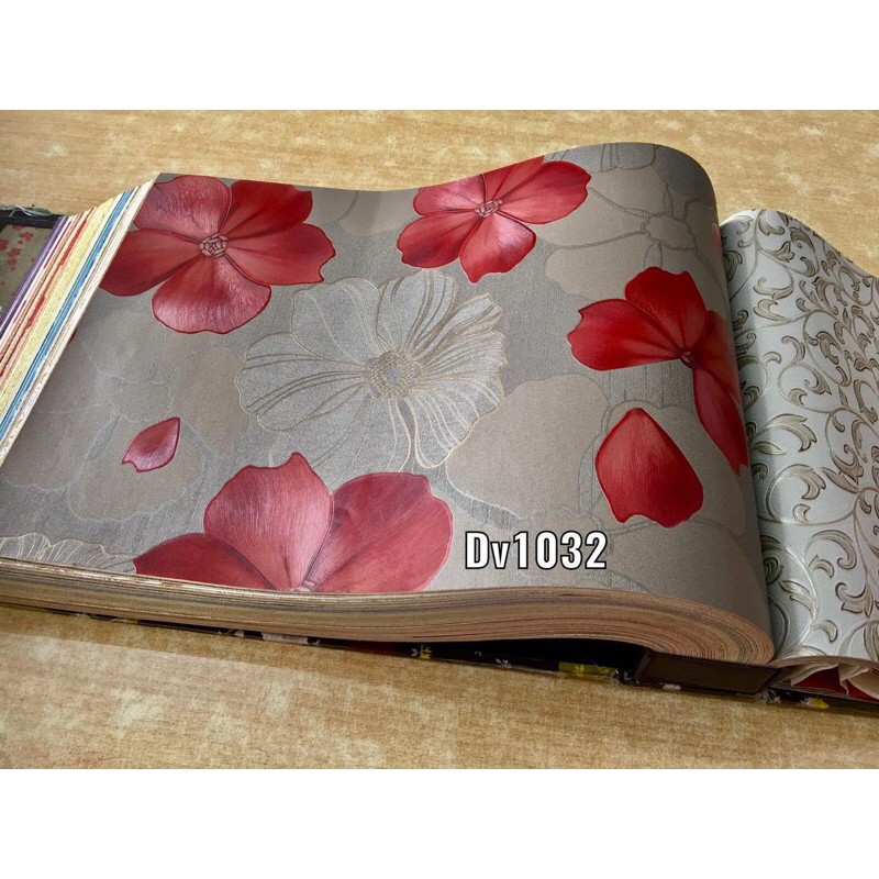 Jual Wallpaper Dinding Motif Bunga Merah Cantik Minimalis Diva | Shopee ...