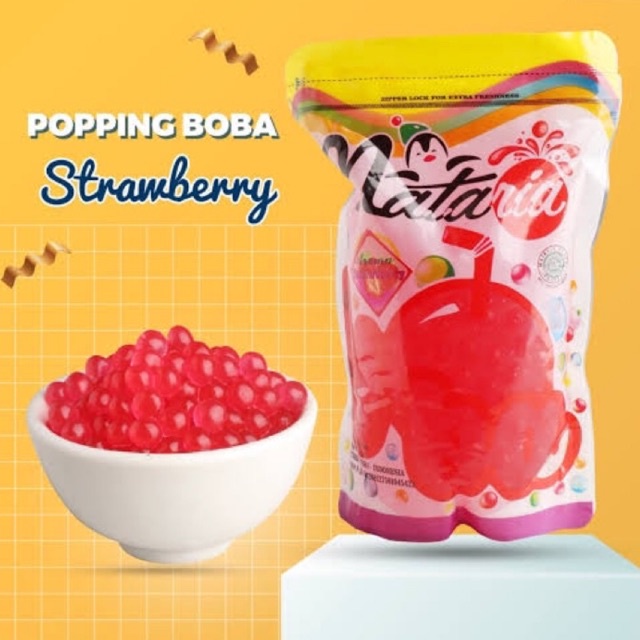 Jual POPPING BOBA RASA STRAWBERRY 500 GR | Shopee Indonesia