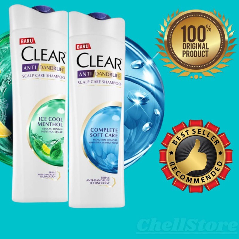 Jual CLEAR SHAMPOO ICE COOL MENTHOL & COMPLATE SOFTCARE 160ML | Shopee ...