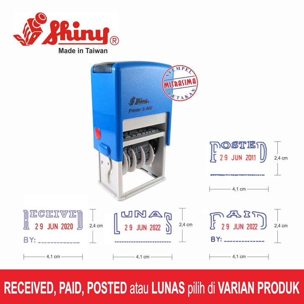 Jual Stempel Received dengan tanggal shiny S-402 Self-Inking | Shopee ...