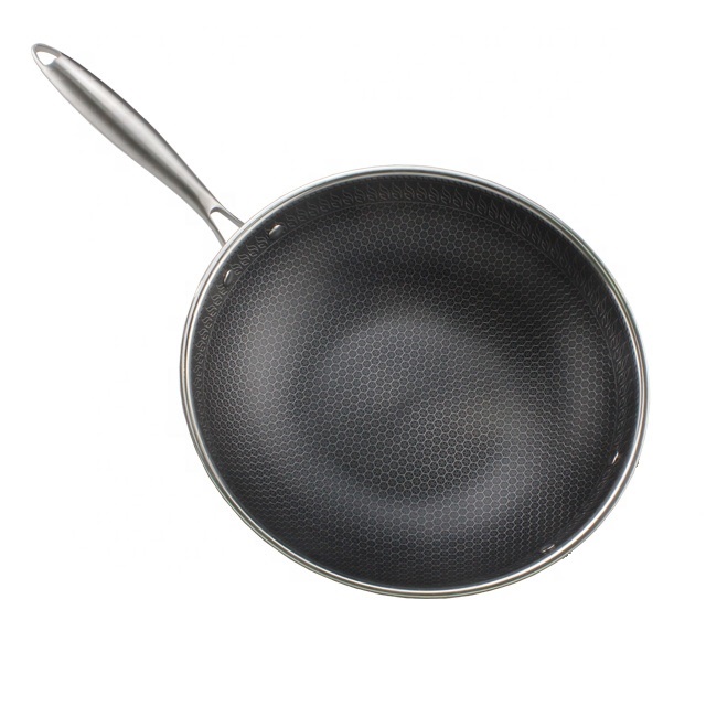 Jual Wajan Laba HONEYCOMB Penggorengan Stainless Steel 204 Fry Pan Stainless Steel Tri-ply ...