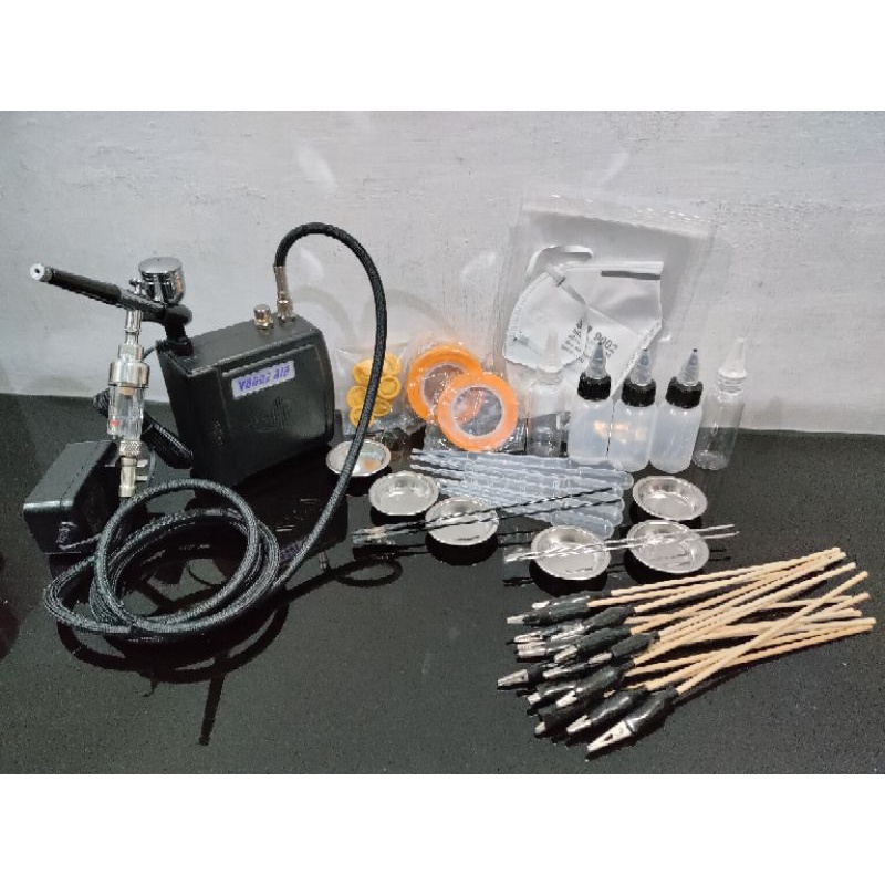 Jual mini make up & hobby kompresor/compressor + airbrush set Vogue Air ...