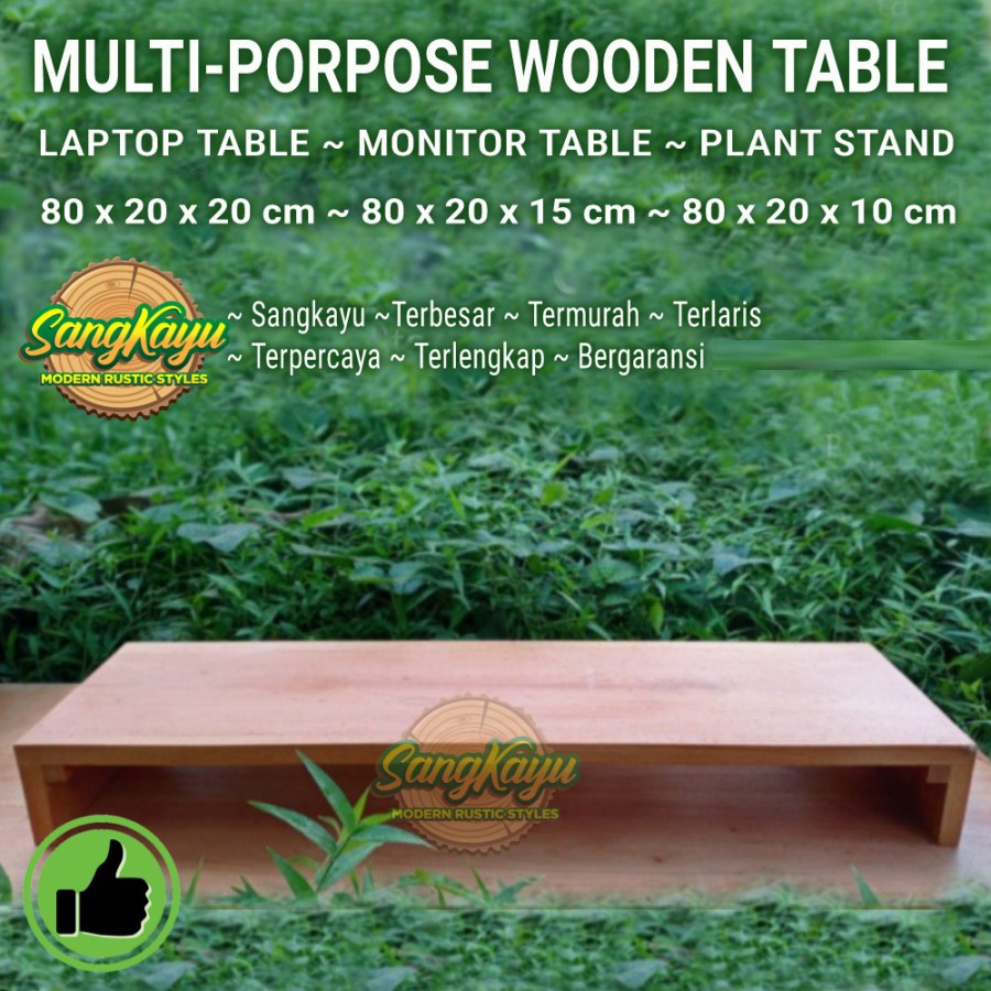 Jual Meja monitor table kayu stand monitor komputer 80x20 cm meja ...