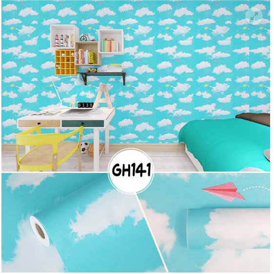 Jual wallpaper motif awan wallpaper sticker awan wallpaper dinding ...