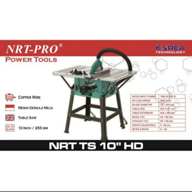Jual Table Saw 10" NRT PRO HD / Gergaji Meja 10" NRT PRO | Shopee Indonesia