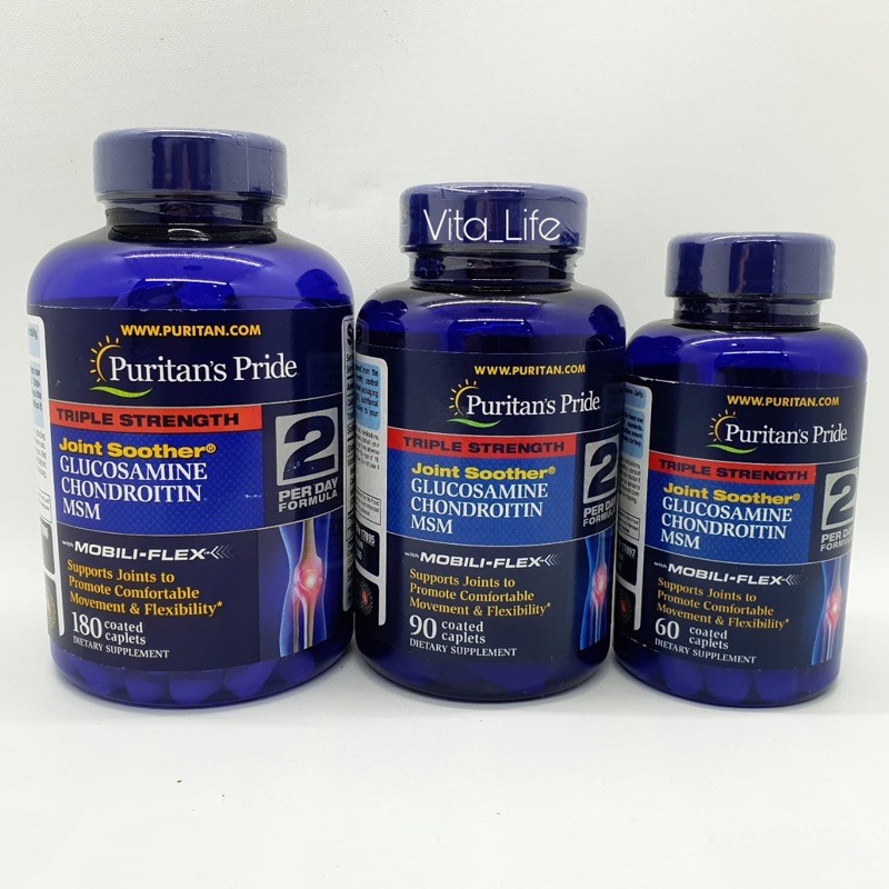 Jual Puritan Pride Triple Strength Glucosamine Chondroitin MSM | Shopee ...