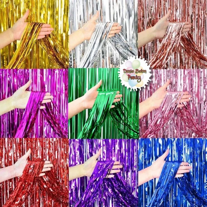 Jual Tirai Foil Rumbai / Curtain Selinger Foil / Backdrop Foil | Shopee ...